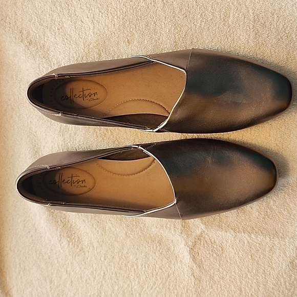 Clarks | Shoes | New Clarks Pewter Flats | Poshmark